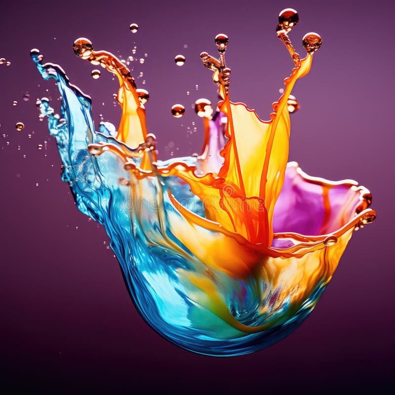 Color Water Drop Hitting Water To Create a Splash Stock Illustration ...