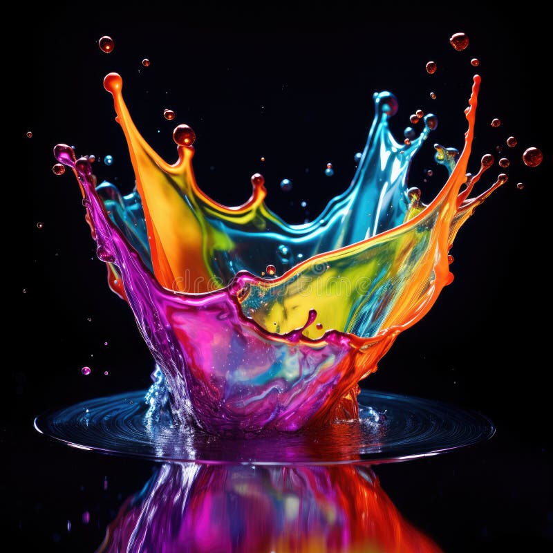 Color Water Drop Hitting Water To Create a Splash Stock Illustration ...