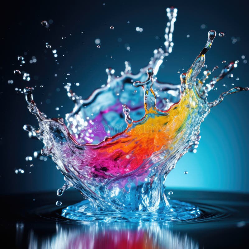 Color Water Drop Hitting Water To Create a Splash Stock Illustration ...