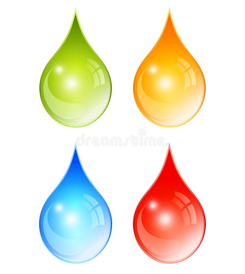 Color water drops stock vector. Illustration of light - 77052892