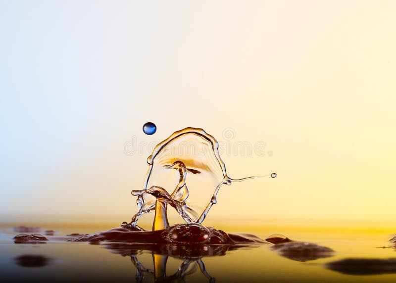 Color Waterdrops Collide Each Other Stock Image - Image of continuous ...