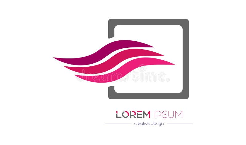 Color Wave and Square. Abstract Logo Template Stock Vector ...