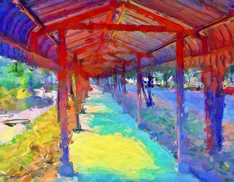 Color of Way in Nature Garden Stock Illustration - Illustration of ...