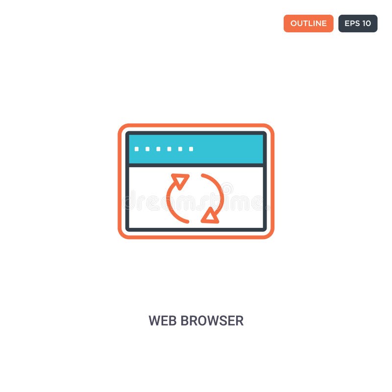 2 Color Web Browser Concept Vector Icon. Isolated Two Color Web Browser ...
