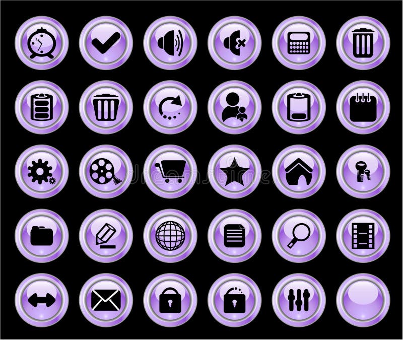 Web Icons in purple stock illustration. Illustration of music - 967274