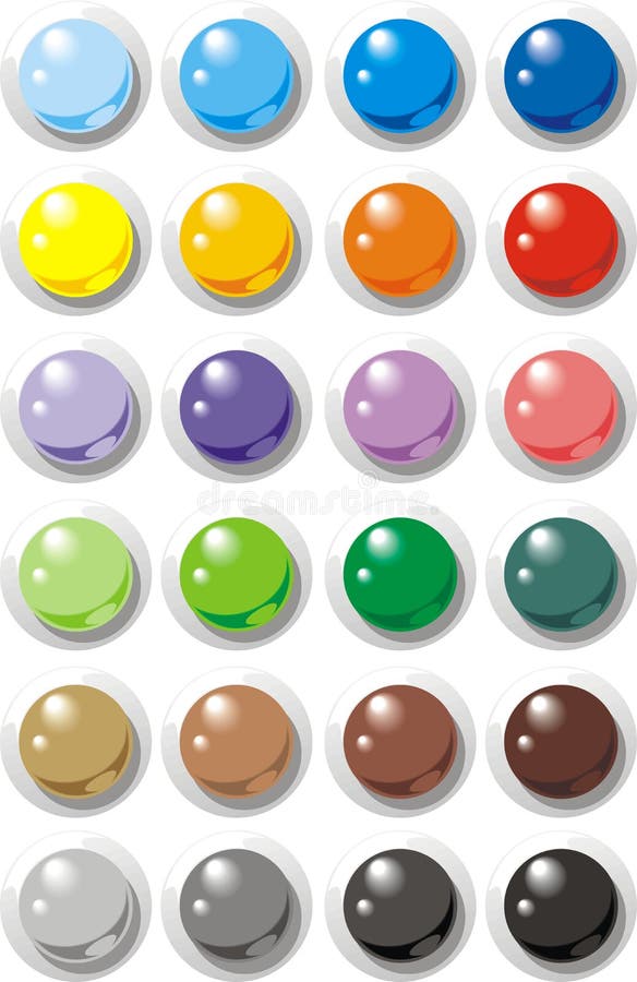Color web buttons stock vector. Illustration of green - 52559100