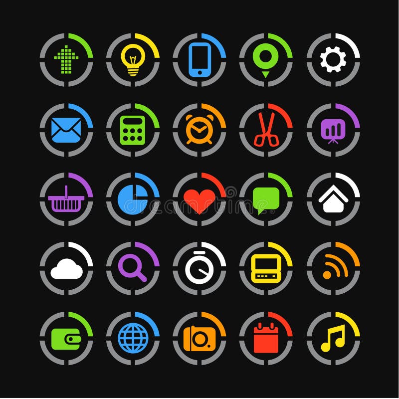 Color web icons stock vector. Illustration of colorful - 34915589