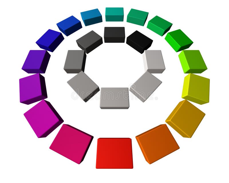 Hexagonal color wheel stock illustration. Illustration of reflection ...
