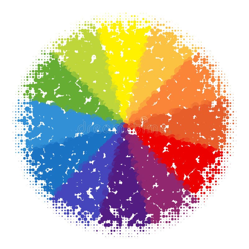 Set of Color Wheels / Lotus Flower Rainbow Colors Stock Vector ...