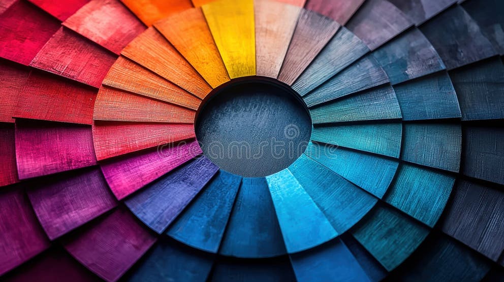 Color Wheel with Bright Shades in Circular Arrangement Stock ...