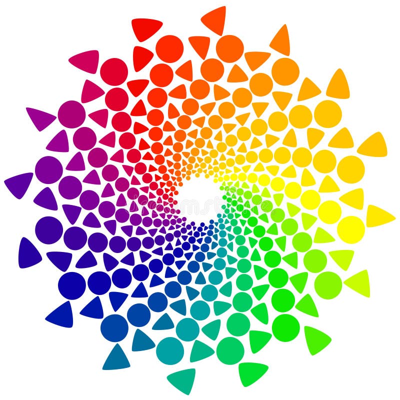 Color Wheel with Circles and Triangles Stock Vector - Illustration of ...