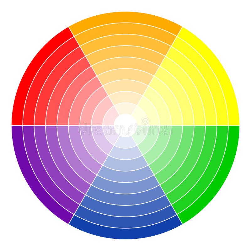 Color Wheel with Twelve Colors Stock Vector - Illustration of mixture ...