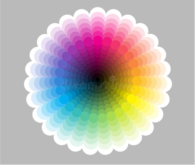 Beautiful Lotus Flower Color Wheel Icon. Stock Vector - Illustration of ...