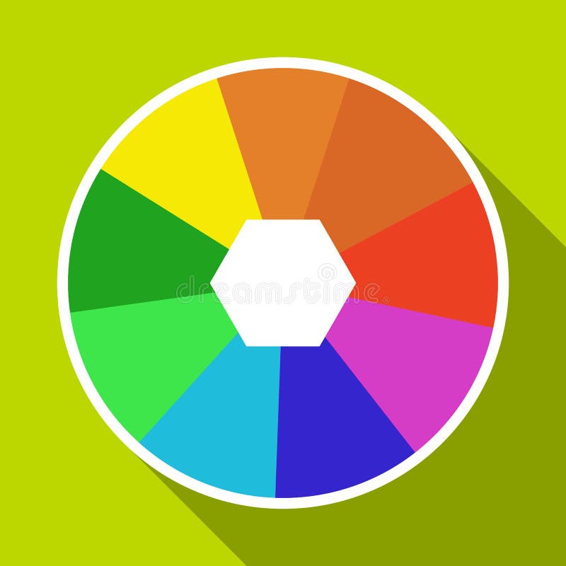 Color Wheel Icon, Flat Style Stock Vector - Illustration of element ...