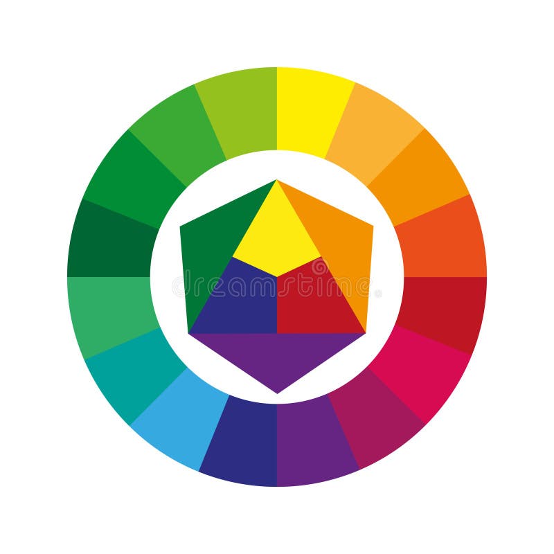 Color Wheel Icon. Geometric Shape Pattern. Bright Gradient Vector ...