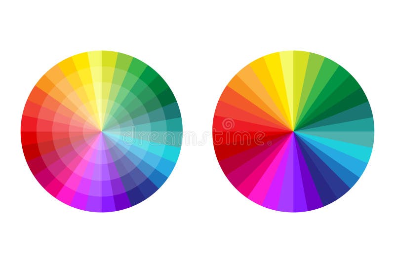 Color Wheel Icons. Bright Gradient Circles. Two Vibrant Designs ...