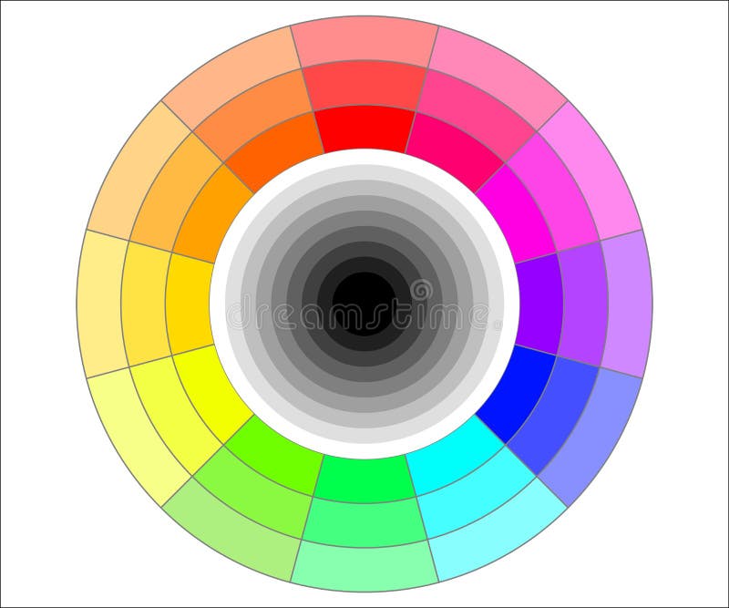 Color wheel illustration stock vector. Illustration of guide - 77843159