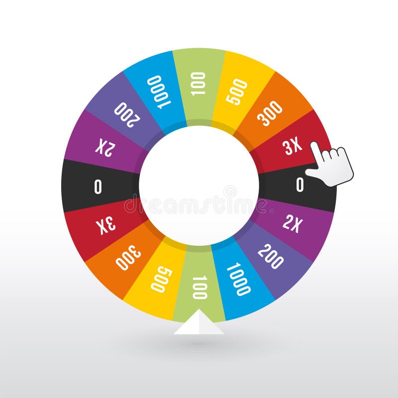 Color wheel of fortune stock vector. Illustration of arrow - 48398211