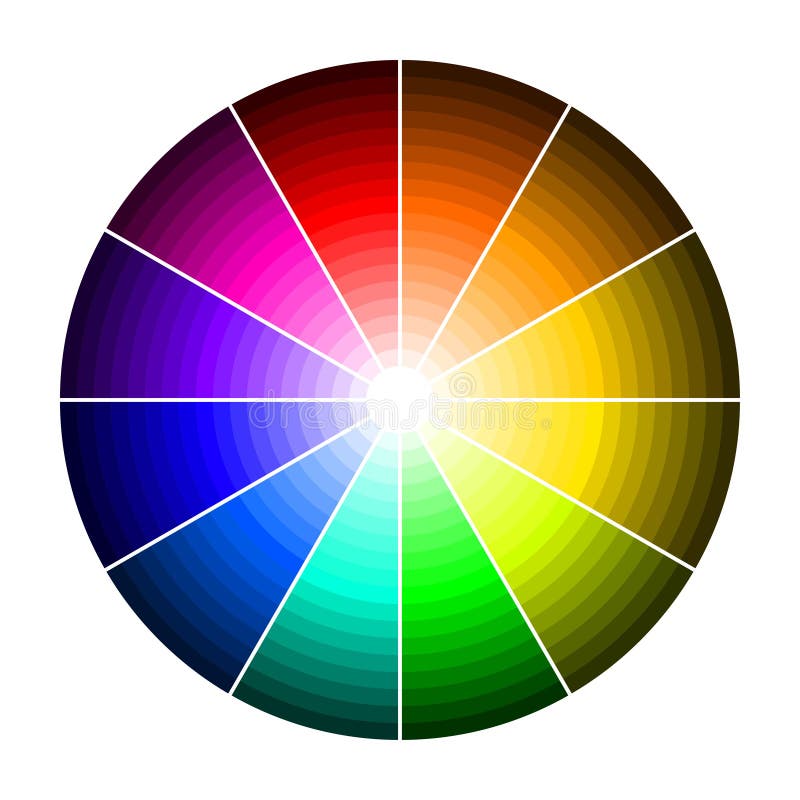 Color Colors Wheel Names Degrees Rgb Stock Illustration - Illustration ...