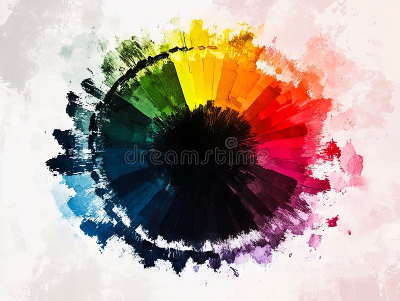 A Color Wheel with a Splash of Paint on it Stock Photo - Image of shape ...