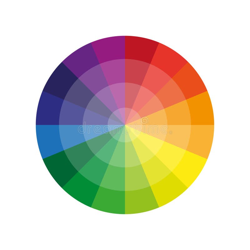 Color Wheel with the Transition To White in the Middle. Stock Image ...