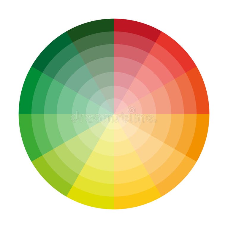 Color Wheel. Warm Palette. Gradient Spectrum. Vector Circle Stock ...