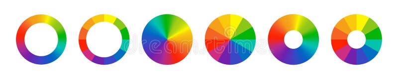 Color Wheels. Wheel Colour Spectrum. Circle Palette Stock Vector ...
