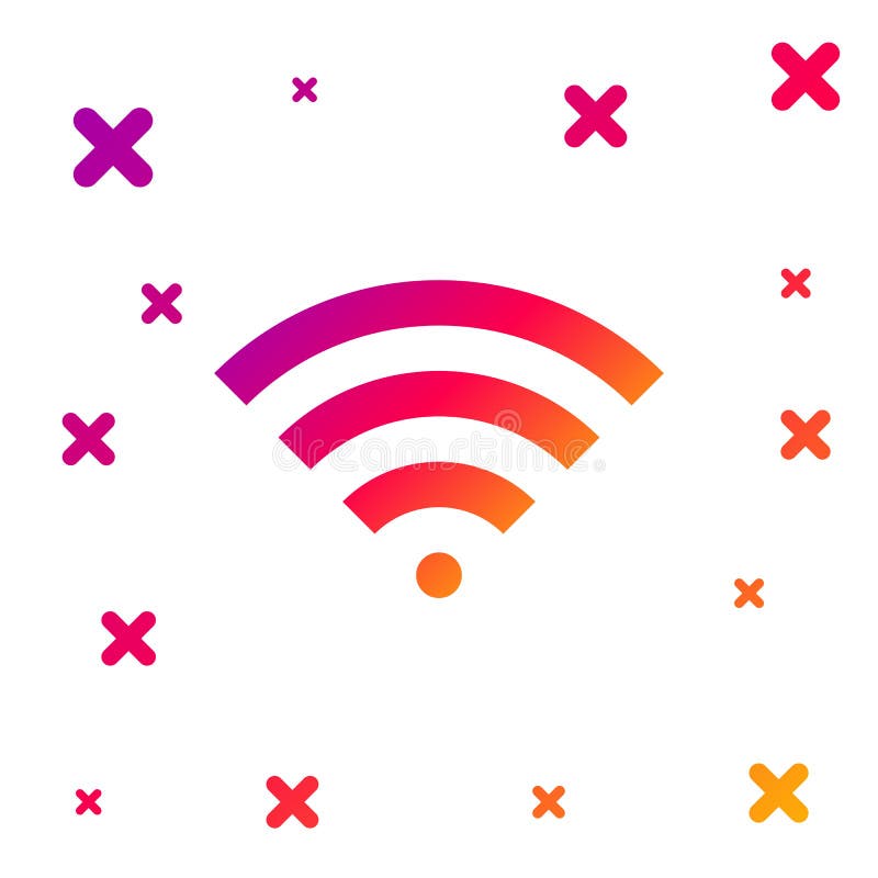 Color Wi-Fi Wireless Internet Network Symbol Icon Isolated on White ...