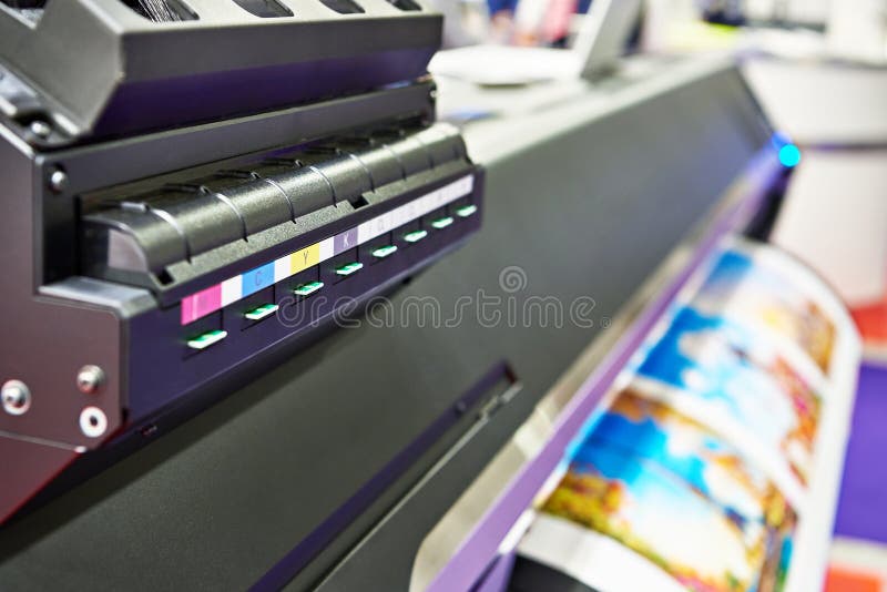 Color wide format printer stock image. Image of cmyk - 340504361
