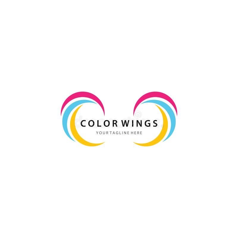 Color wing logo template stock vector. Illustration of wing - 203006035