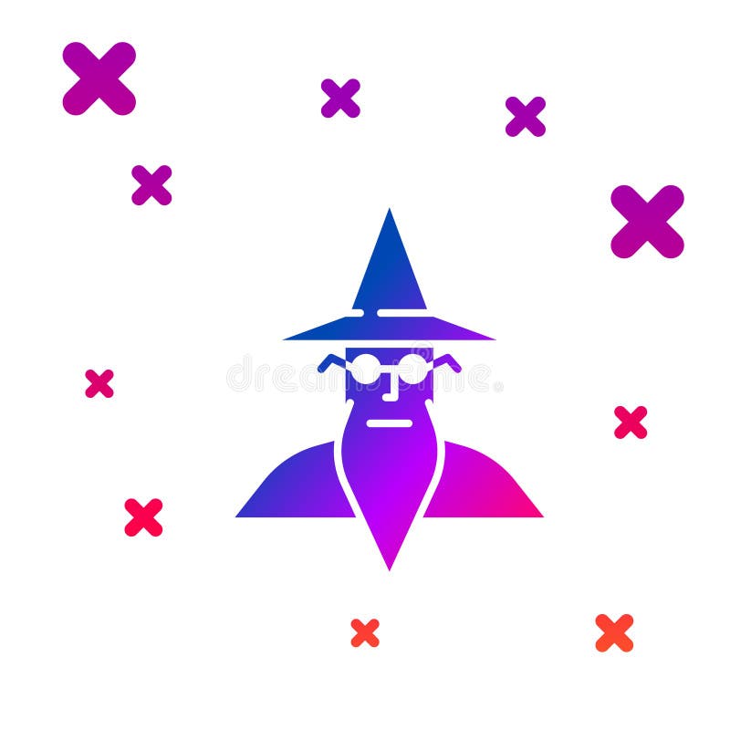 Color Wizard Warlock Icon Isolated on White Background. Abstract Banner ...