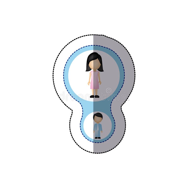 Color Woman Her Son Connection Icon Stock Illustration - Illustration ...