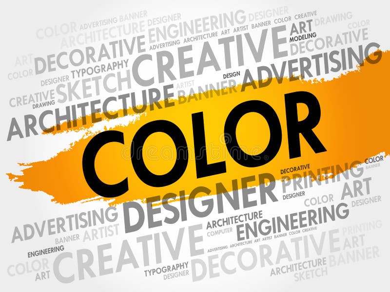COLOR word cloud stock illustration. Illustration of concept - 206567436