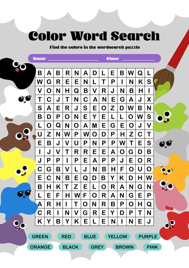 Learn English Vocabulary. Study Colors. Educational Crossword Game for ...