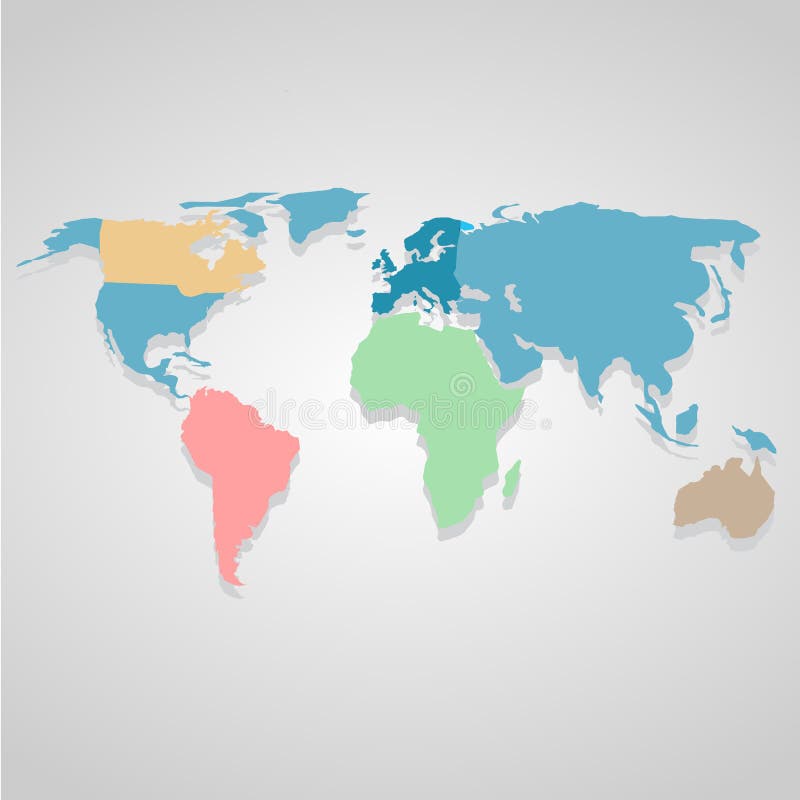 Color World Map Icon Great for Any Use. Vector EPS10. Stock Vector ...