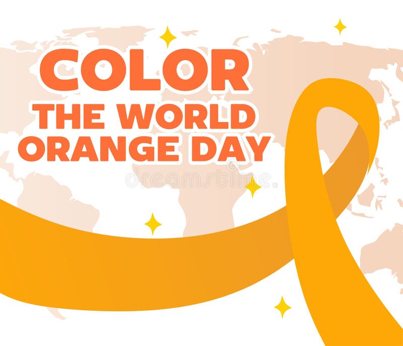 Color the World Orange Day with Yellow Ribbon Stock Illustration ...