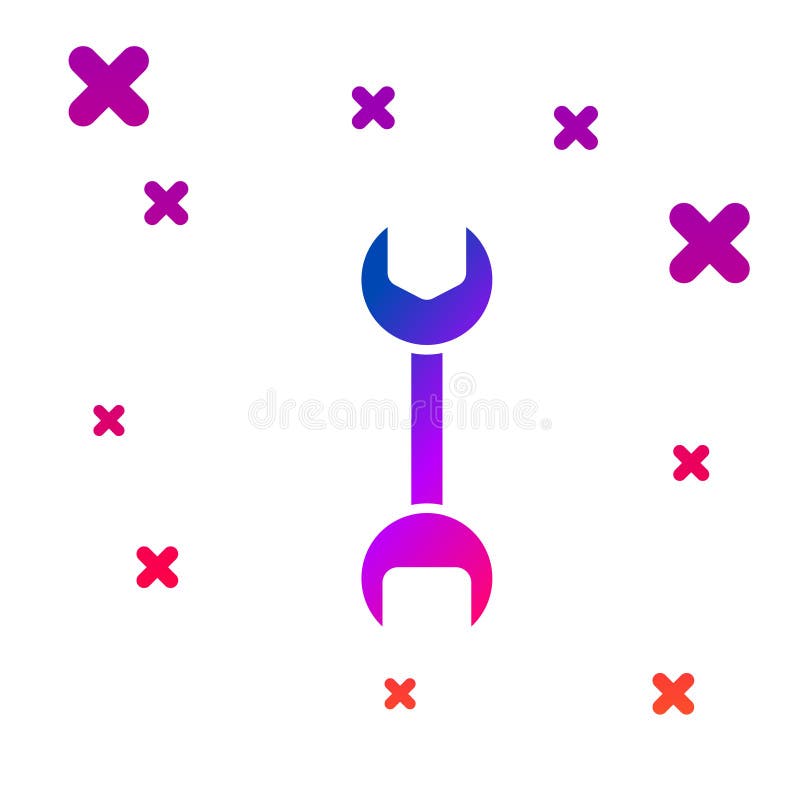 Color Wrench Spanner Icon Isolated on White Background. Gradient Random ...