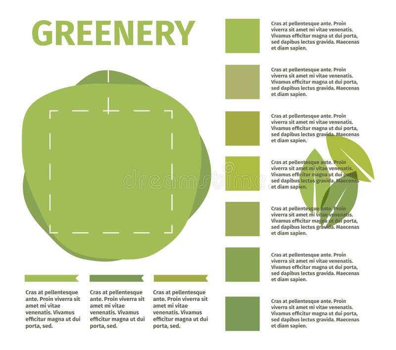 Color of the Year . Greenery Beautiful Trendy Infographic Stock Vector ...