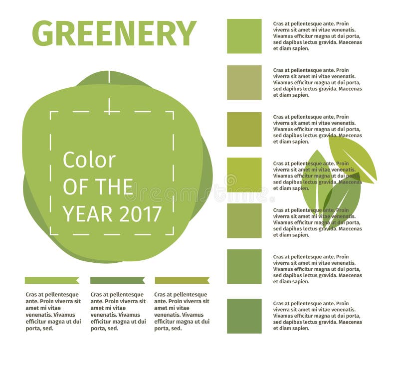 Color of the Year 2017. Greenery Beautiful Trendy Infographic Stock ...