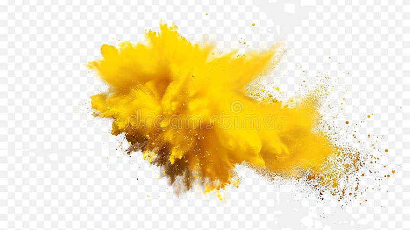 Color Yellow Particles Explosion Isolated on Transparent Background ...