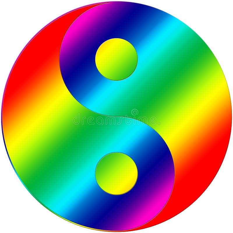 Color ying yang stock illustration. Illustration of unity - 85533007