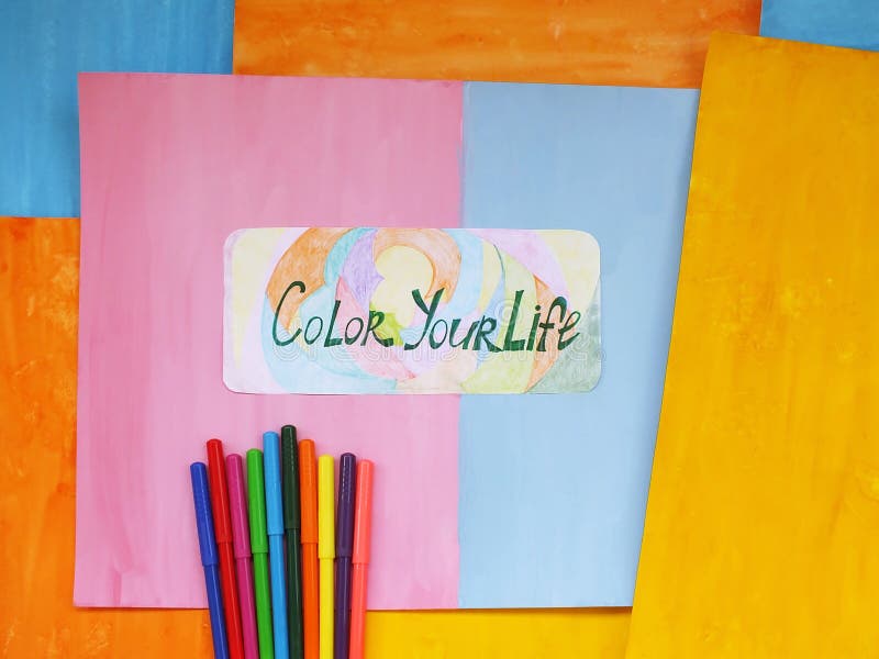 Color Your Life, Positive Concept Stock Image - Image of back, draw ... Color Your Life, Positive Concept Stock Image - Image of back, draw ...