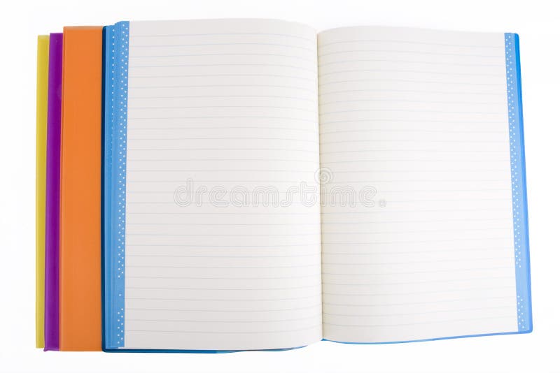 Colora o caderno aberto foto de stock. Imagem de letra - 10613120