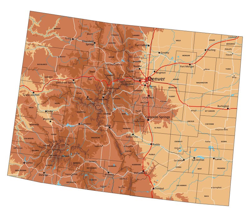 Detailed Colorado Physical Map Labeling Stock Illustrations – 6 ... Detailed Colorado Physical Map Labeling Stock Illustrations – 6 ...