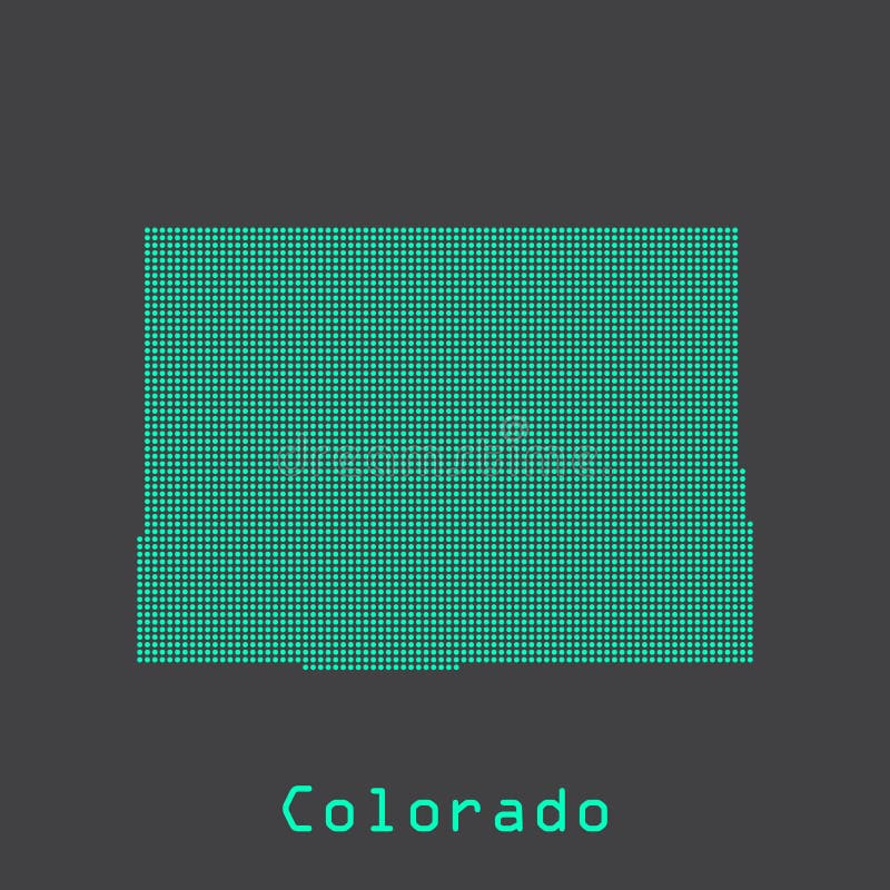 Colorado Abstract Dots State Map. Dotted Style Stock Vector ...