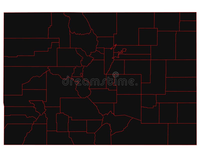 Colorado Administrative Map. Counties Map of Colorado, Blank Map, Empty ...