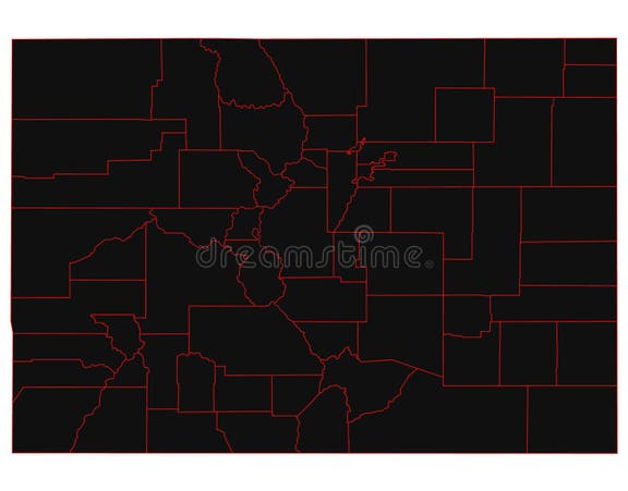 Colorado Administrative Map. Counties Map of Colorado, Blank Map, Empty ...