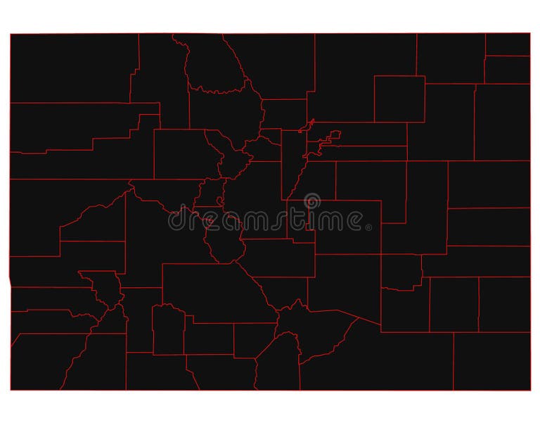 Colorado Administrative Map. Counties Map of Colorado, Blank Map, Empty ...