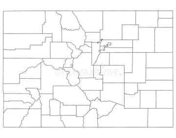 Colorado Administrative Map. Counties Map of Colorado, Blank Map, Empty ...