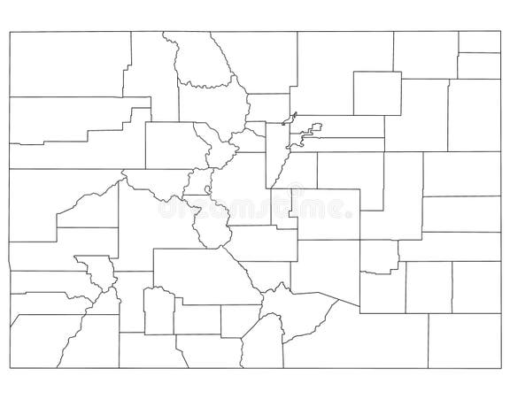 Colorado Administrative Map. Counties Map of Colorado, Blank Map, Empty ...